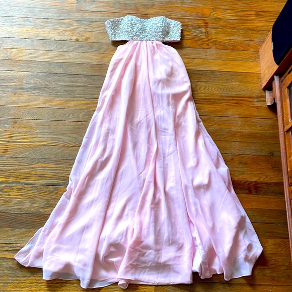 Dresses | Light Pink Sequin Full Length Dress Size | Poshmark
